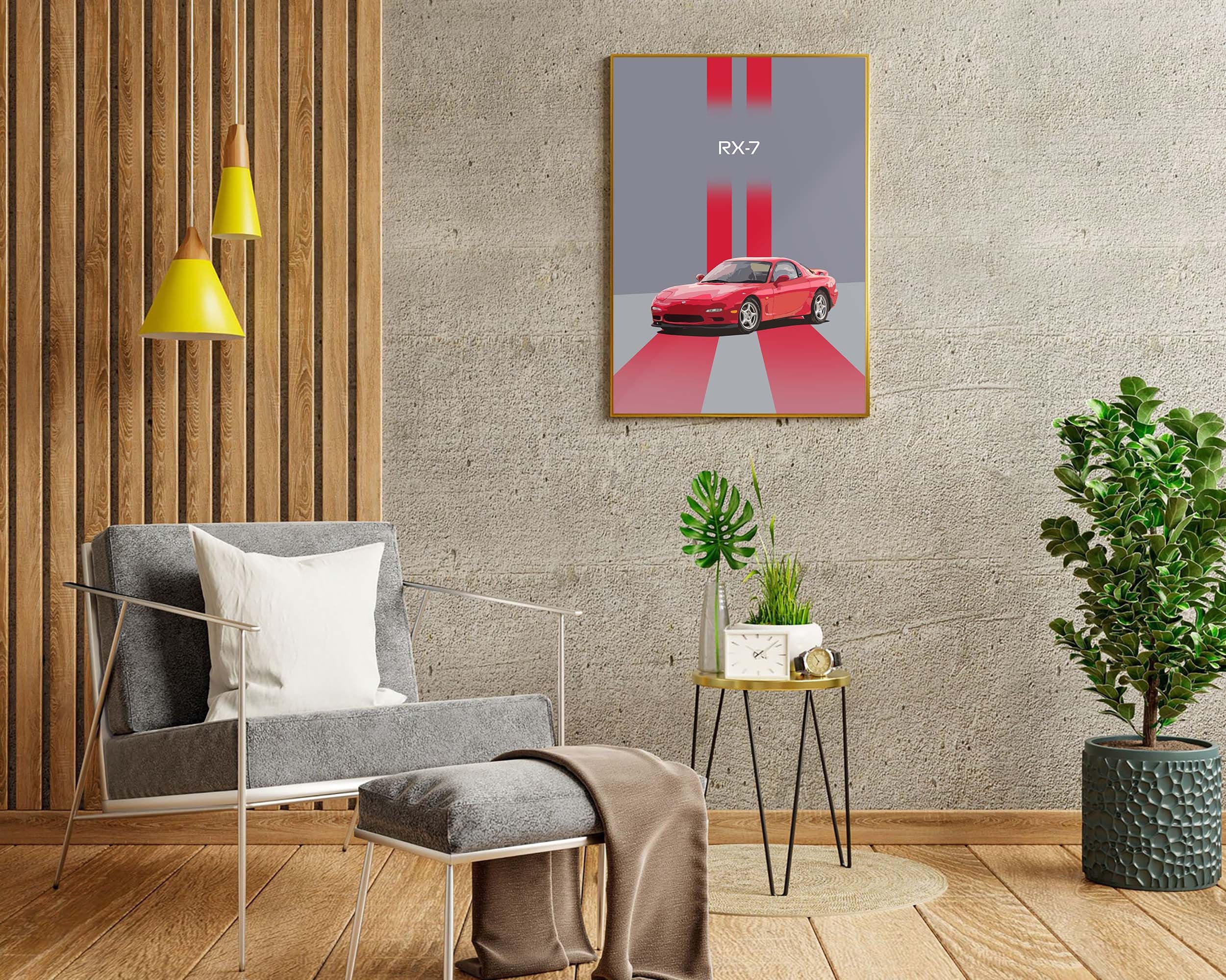 Printable Mazda Rx-7 Wall Art, Mazda Rx7 Poster, Sports Car Decoration ...