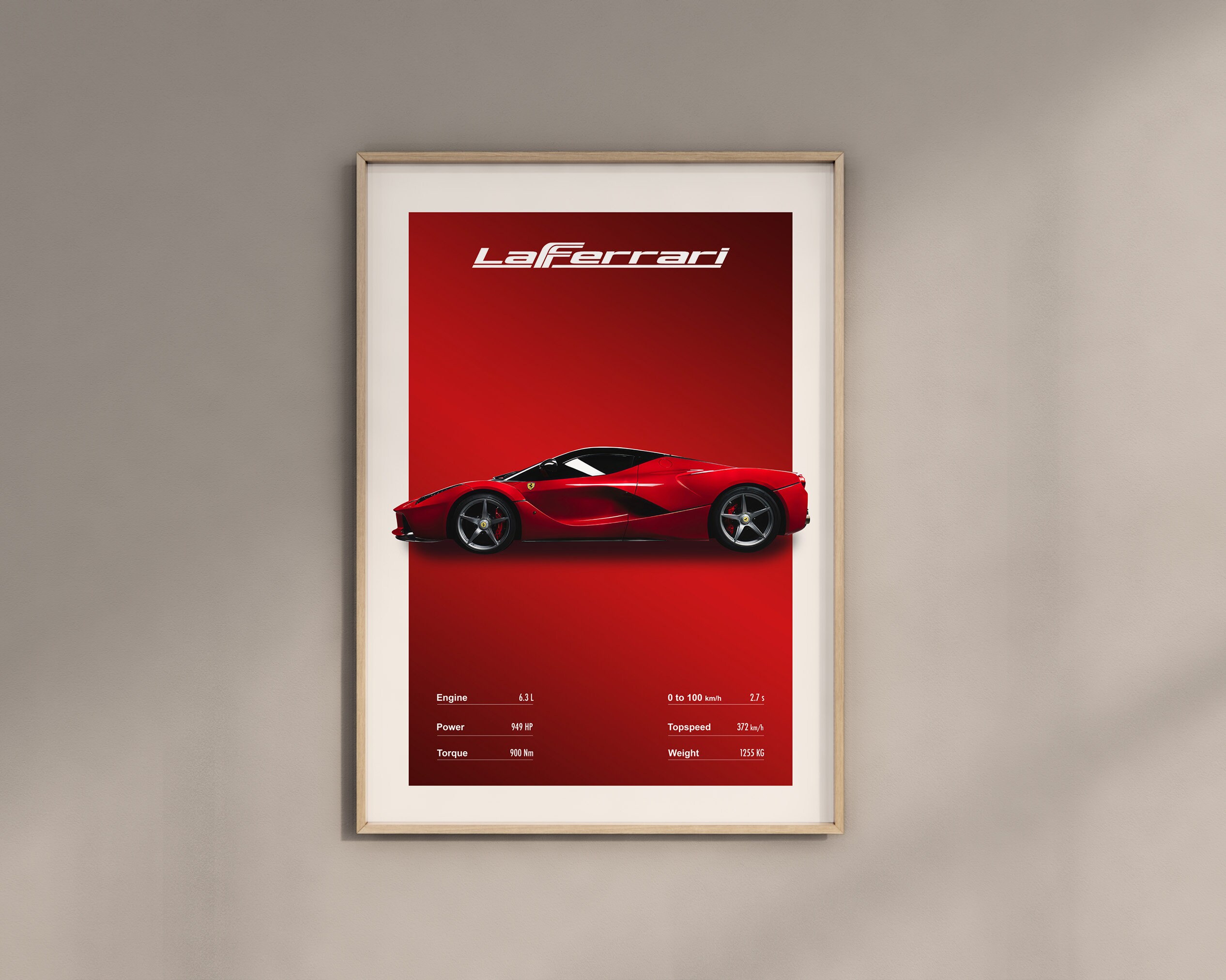 Ferrari Laferrari Poster Automotive Bedroom Decor Downloadable Ferrari ...