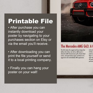Mercedes G63 AMG Poster Cool Mercedes Artwork Decorative Automotive ...