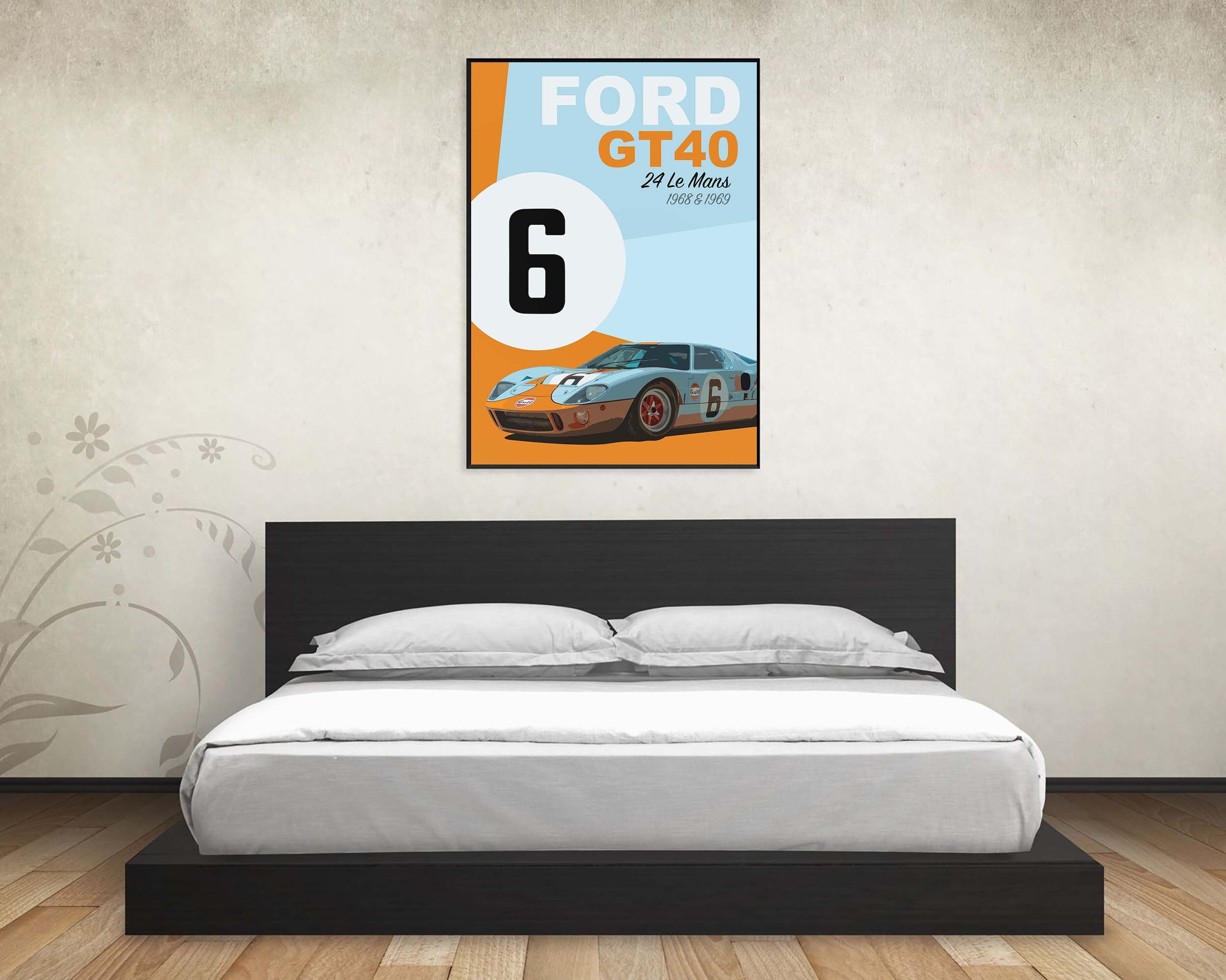 Printable Ford GT40 Gulf Wall Art, Ford GT Wall Art, Race Car Wall Art ...