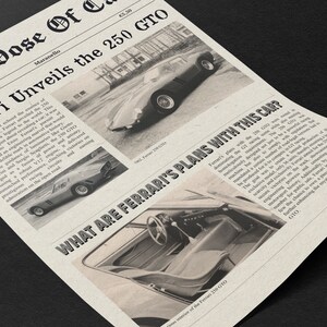 Ferrari 250 GTO Poster Printable Car Wall Art Digital Download Ferrari ...