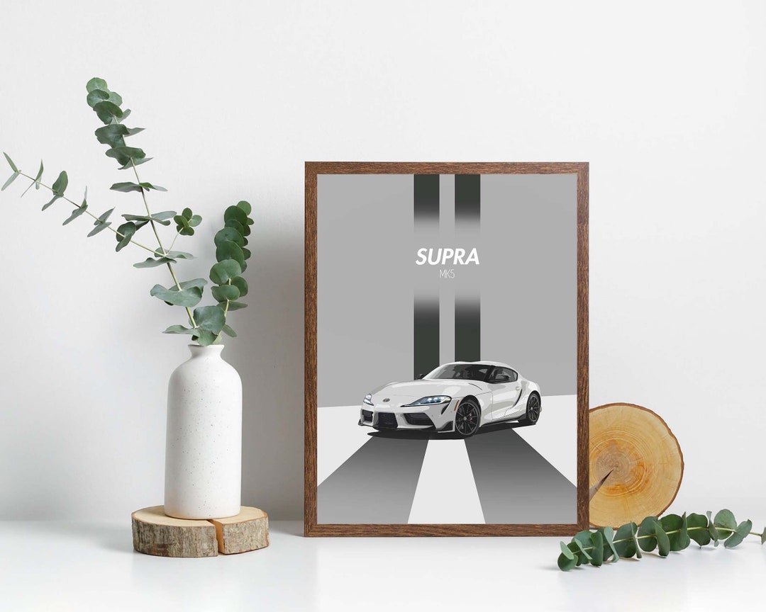 Toyota Supra Poster, Toyota Supra Mk5 Print, Toyota Artwork, Sports Car ...