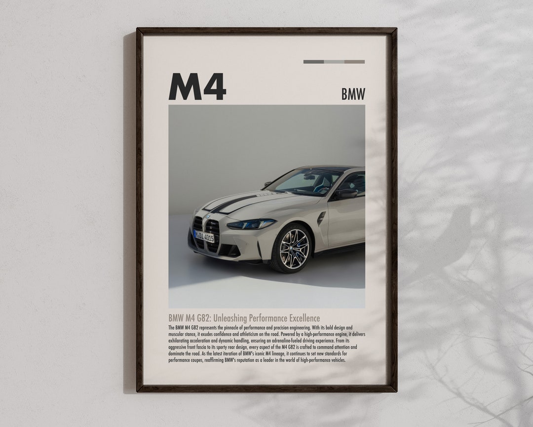 BMW M4 Facelift Poster Automotive Home Print Sports Cars Decoration ...