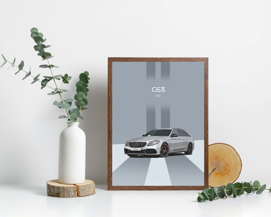 Mercedes - Benz C63 AMG Printable Poster, Mercedes C63 Wall Art, Sports ...