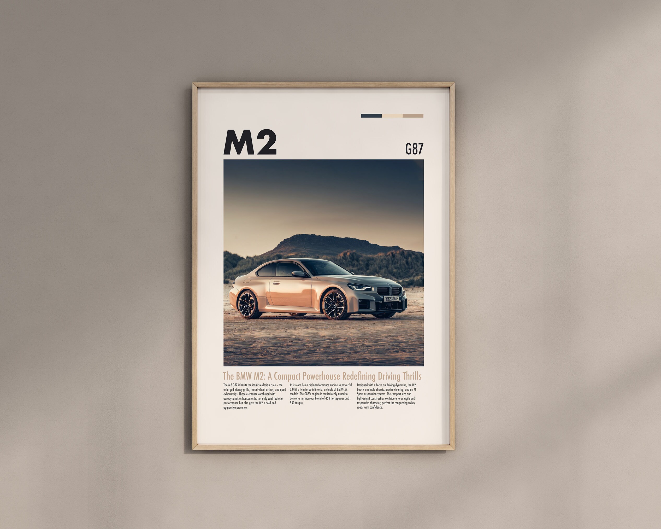 BMW M2 G87 Poster Automotive Home Wall Art Performance Cars Prints Cool BMW Gifts Decorative ...
