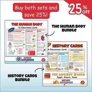 Human Body Flashcards Printable for Kids Ages 7-12 | 10 Anatomy Cards ...