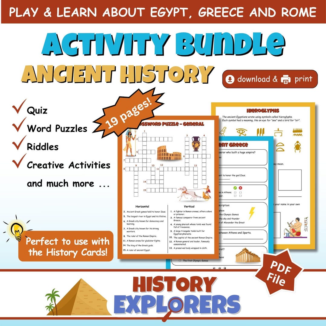 Ancient History Activity Bundle PDF | Egypt, Greece, Rome | Printable ...