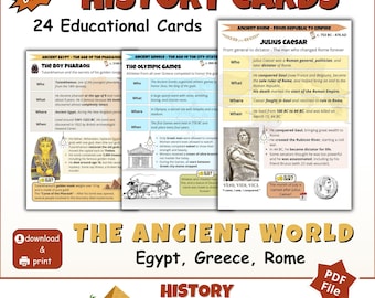 Ancient History Flashcards PDF – Egypt, Greece, Rome Printable | Kids ...
