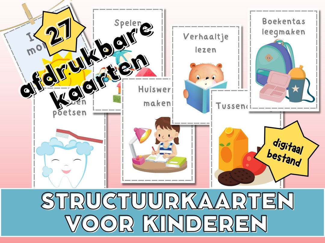 Structuurkaarten Voor Kinderen. Organisatie En Structuur Bij - Etsy New ...