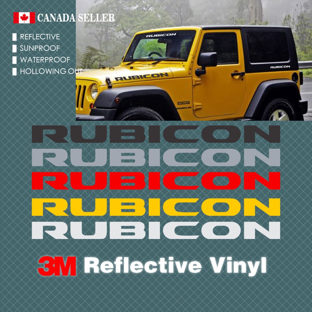 3M Reflective Rubicon Decal Stickers Car Auto Rear Side Fender ...
