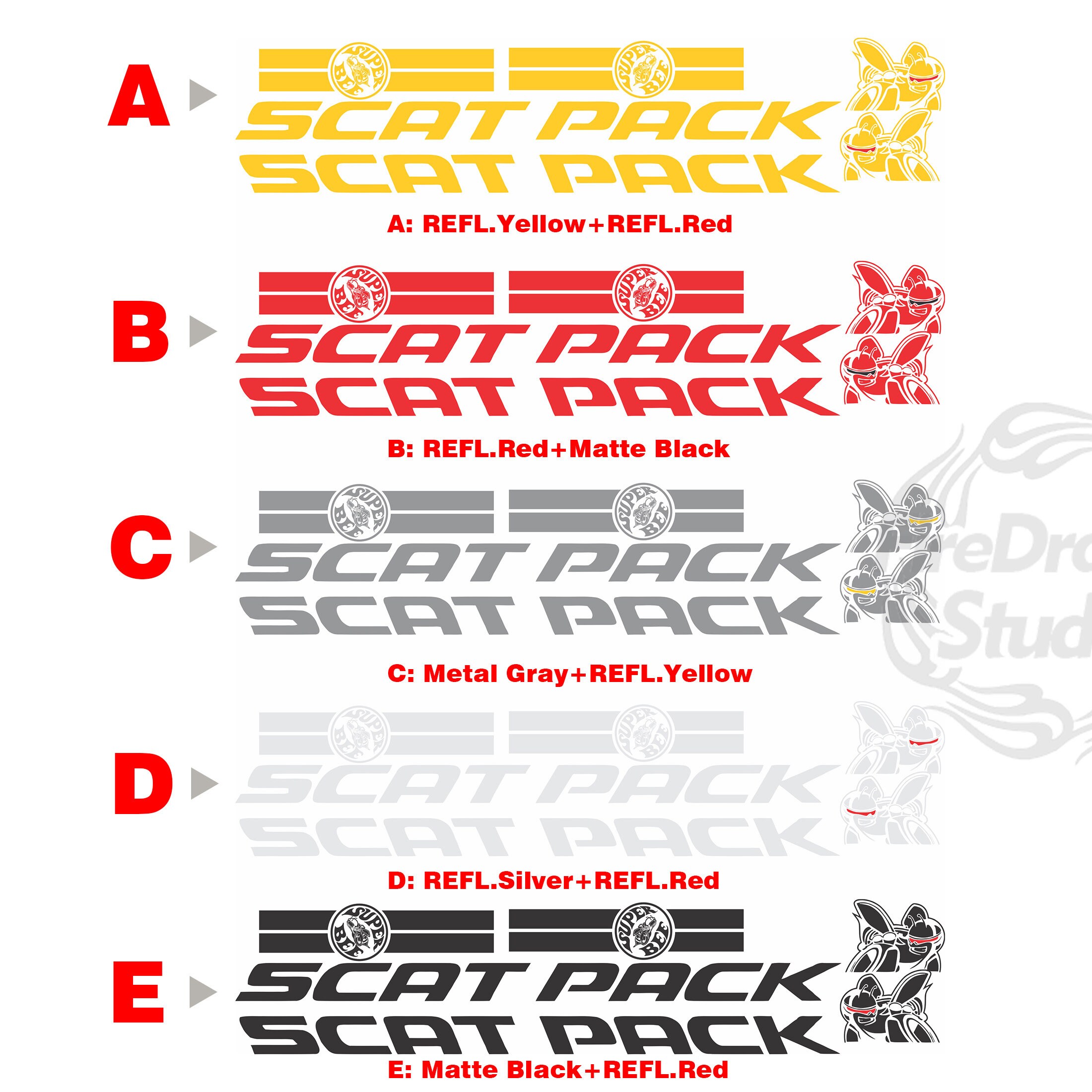 3M Reflective Super Bee Superbee Scat Pack Decal Stickers Car Auto Auto ...