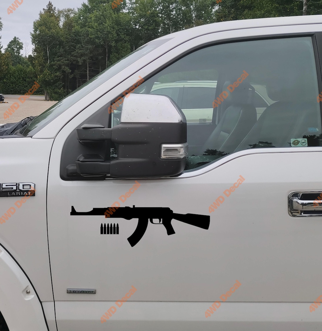 3M Reflective AK47 AK-47 Rifle Gun Firearm Bullets Car Stickers Outdoor ...