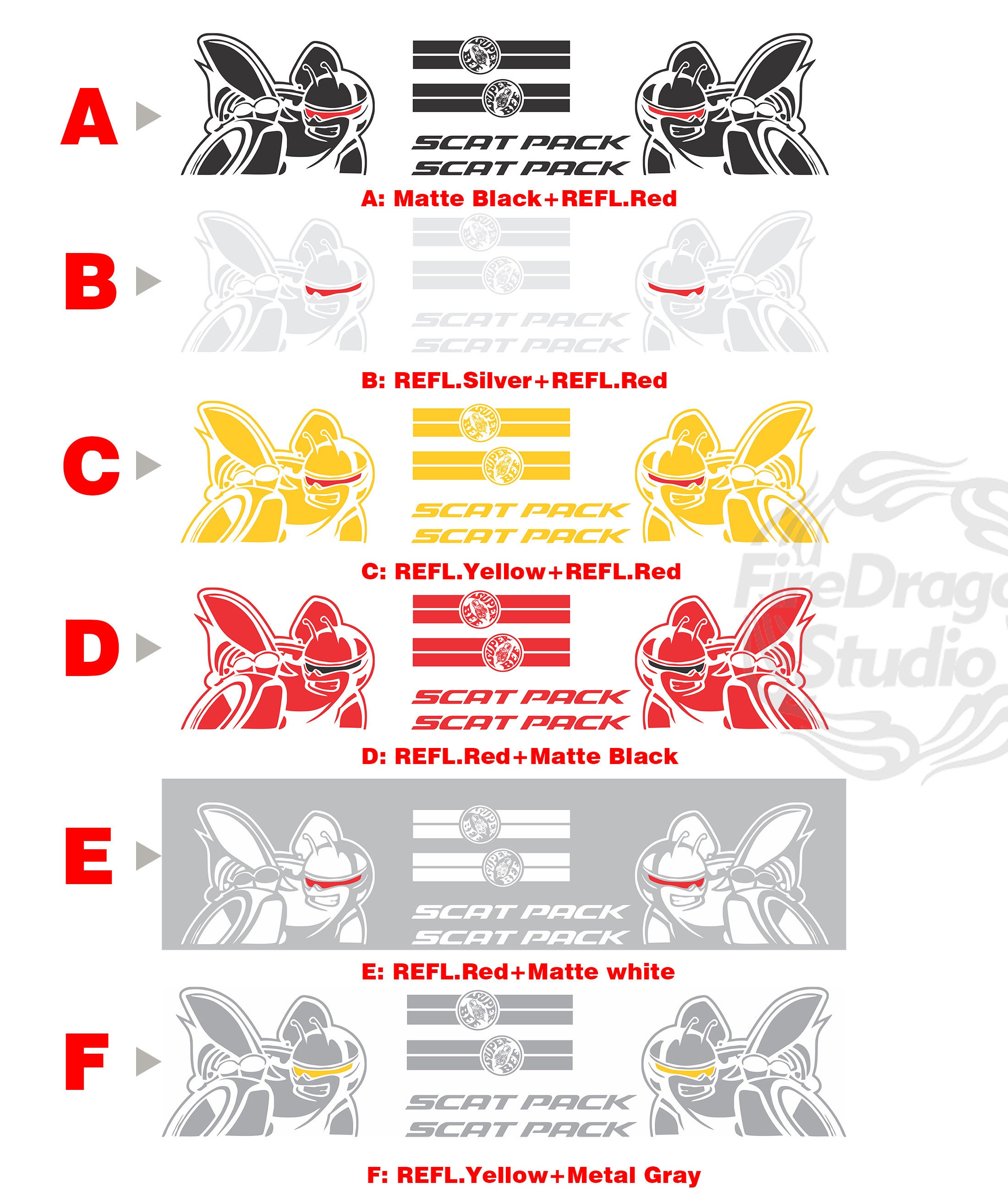 3M Reflective Super Bee Superbee Scat Pack Decal Stickers Car Auto Auto ...