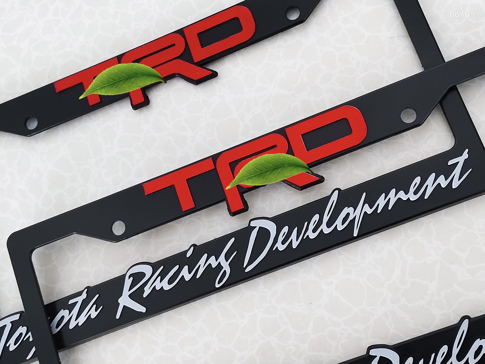 2 Pcs TRD Sport Car License Plate Frame Frames Holder 3D Letters Decal ...