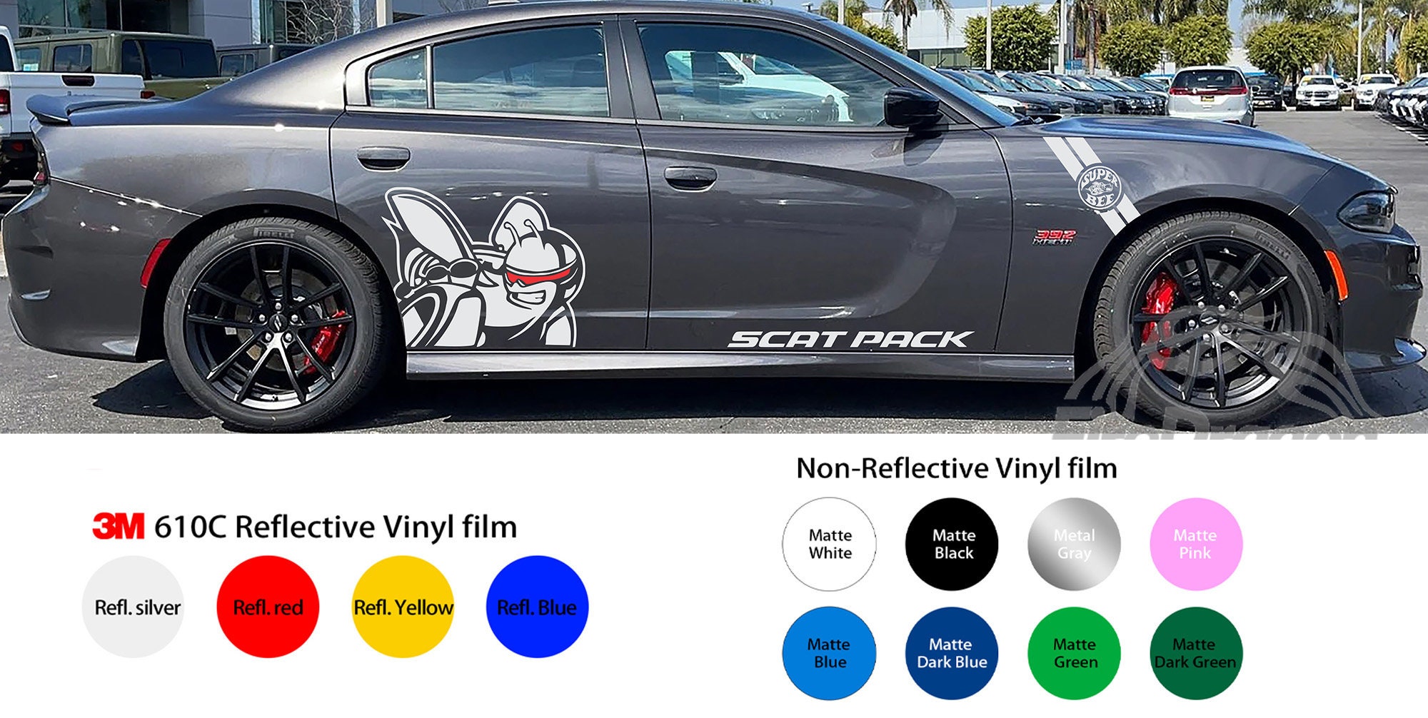 3M Reflective Super Bee Superbee Scat Pack Decal Stickers Car Auto Auto ...