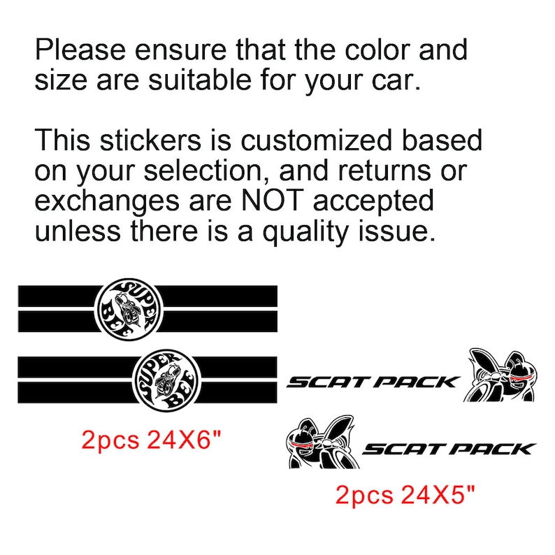 3M Reflective Super Bee Scat Pack Decal Stickers Car Auto Auto Rear ...