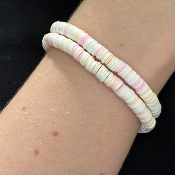 Pink Lemonade Clay Bead Bracelet - Etsy