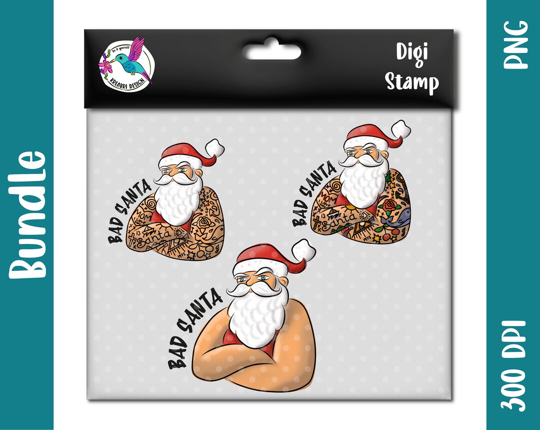 Bad Santa | Cool Santa Claus With Tattoo | Gift for Christmas | Png ...