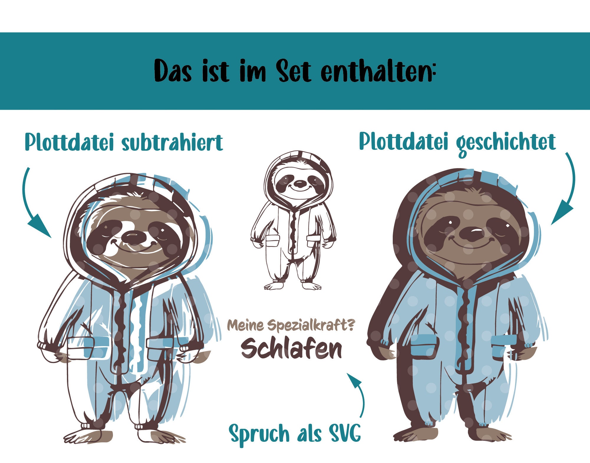 Sloth | Special Force Sleep | Png Svg Eps | Plot File for Plotting With ...