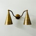 Handcrafted Double Sconce Mid Century Modern Raw Brass Wall Lamp - Etsy