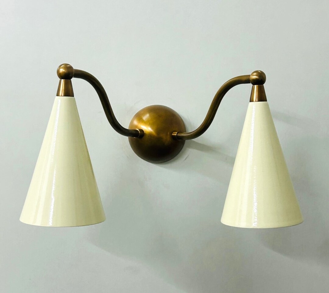 Inspired Design Double Sconce Mid Century Modern Brass Wall Lamp - Etsy