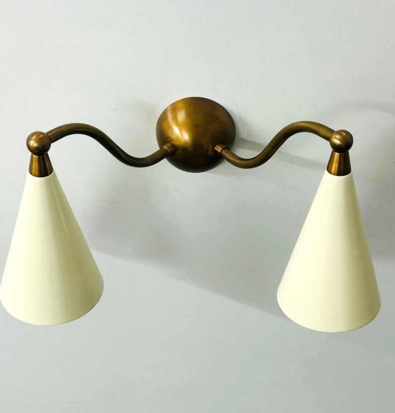 Inspired Design Double Sconce Mid Century Modern Brass Wall - Etsy