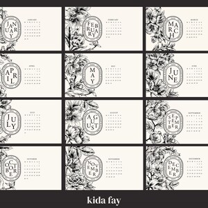 2025 Monthly Desktop Wallpaper Calendar | Botanical Floral - Etsy