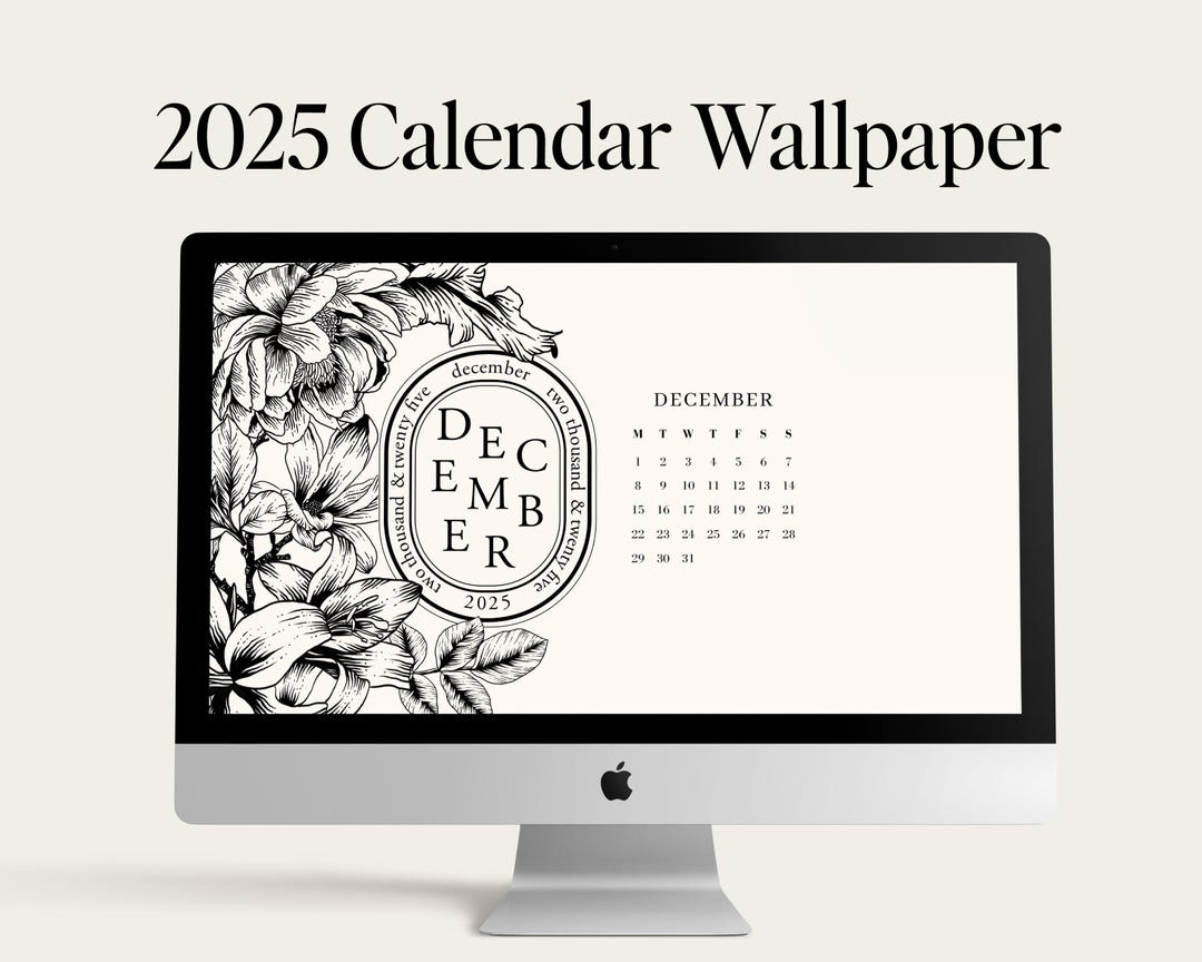 2025 Monthly Desktop Wallpaper Calendar | Botanical Floral - Etsy
