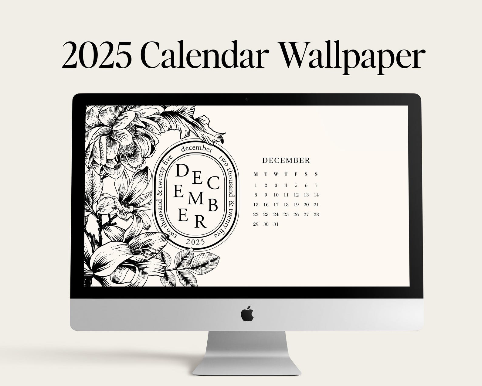 2025 Monthly Desktop Wallpaper Calendar | Botanical Floral - Etsy