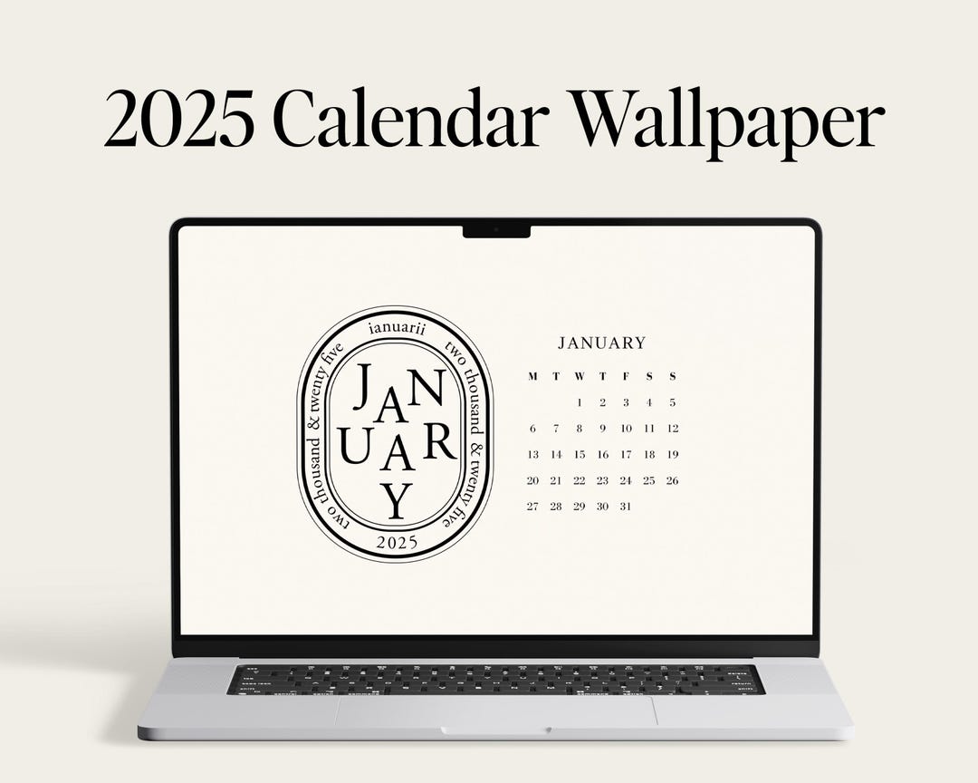 2025 Monthly Desktop Wallpaper Calendar | Neutral - Etsy