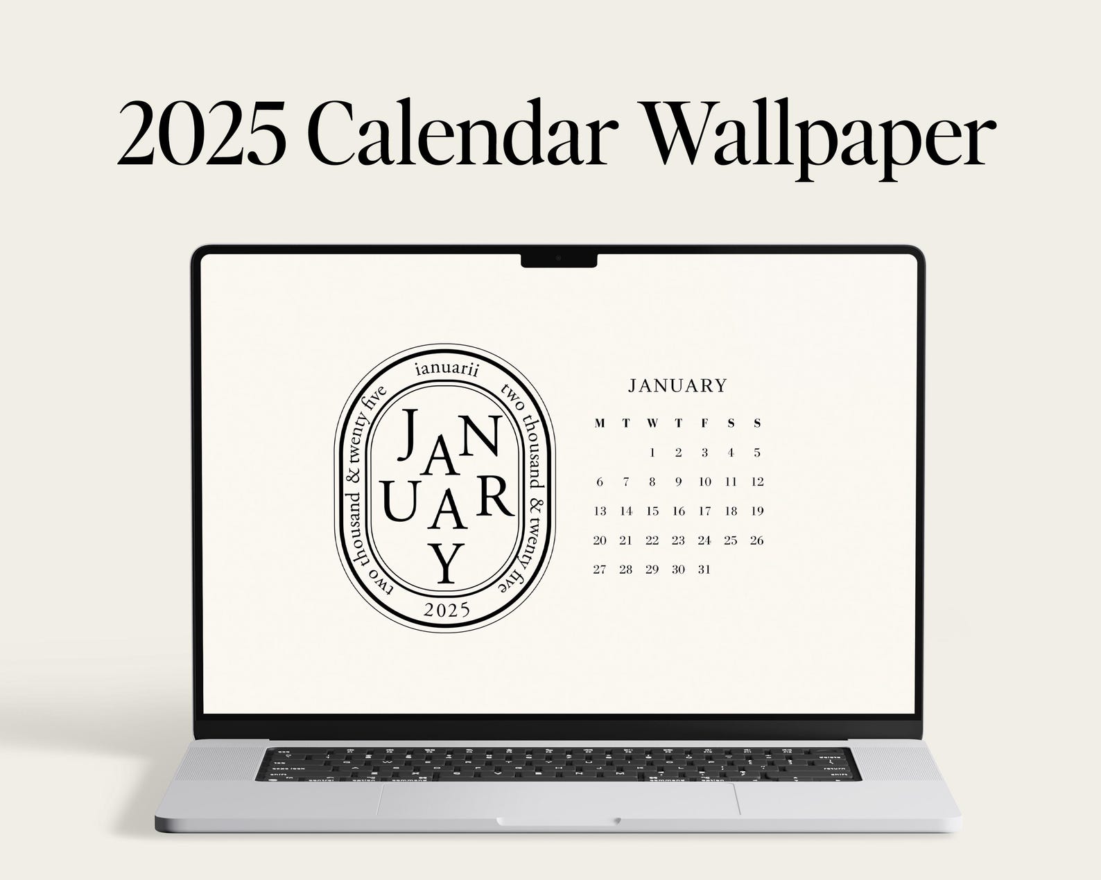 2025 Monthly Desktop Wallpaper Calendar | Neutral - Etsy