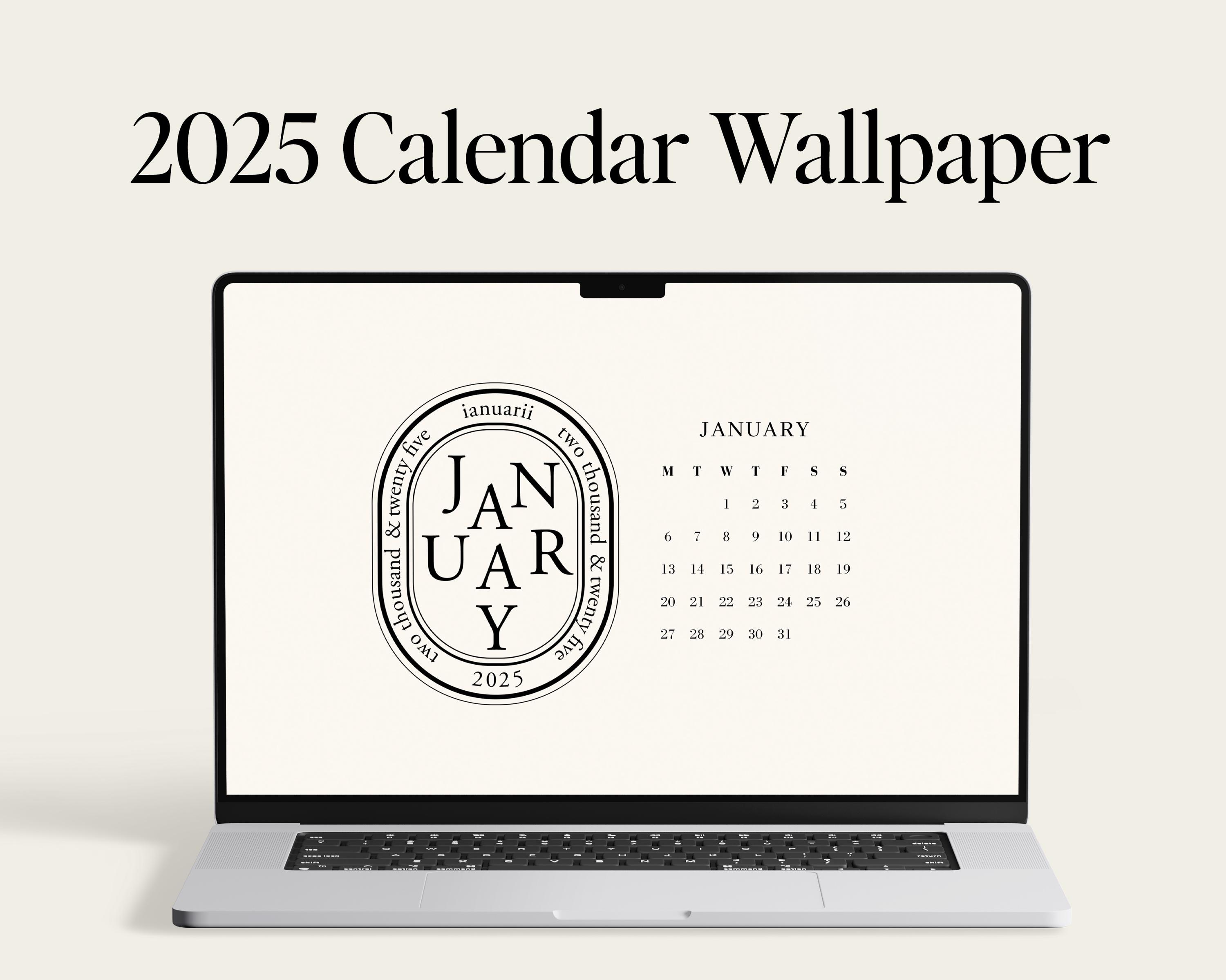 2025 Monthly Desktop Wallpaper Calendar | Neutral - Etsy