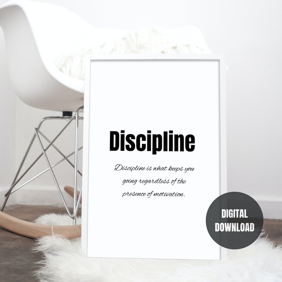 Discipline Definition Print, Printable Wall Art, Home Office Décor ...
