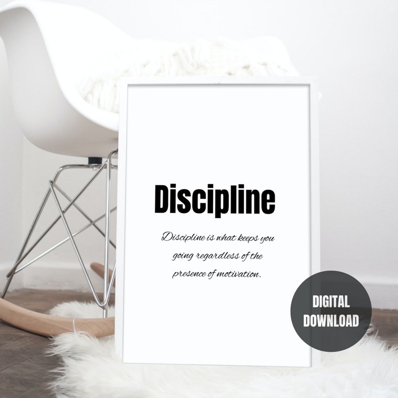Discipline Definition Print, Printable Wall Art, Home Office Décor ...
