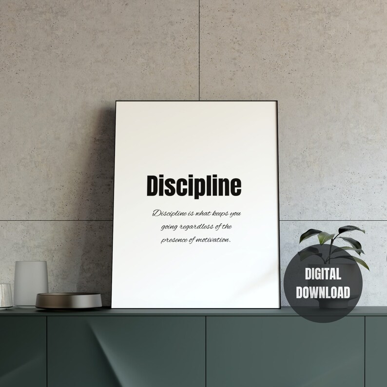 Discipline Definition Print, Printable Wall Art, Home Office Décor ...