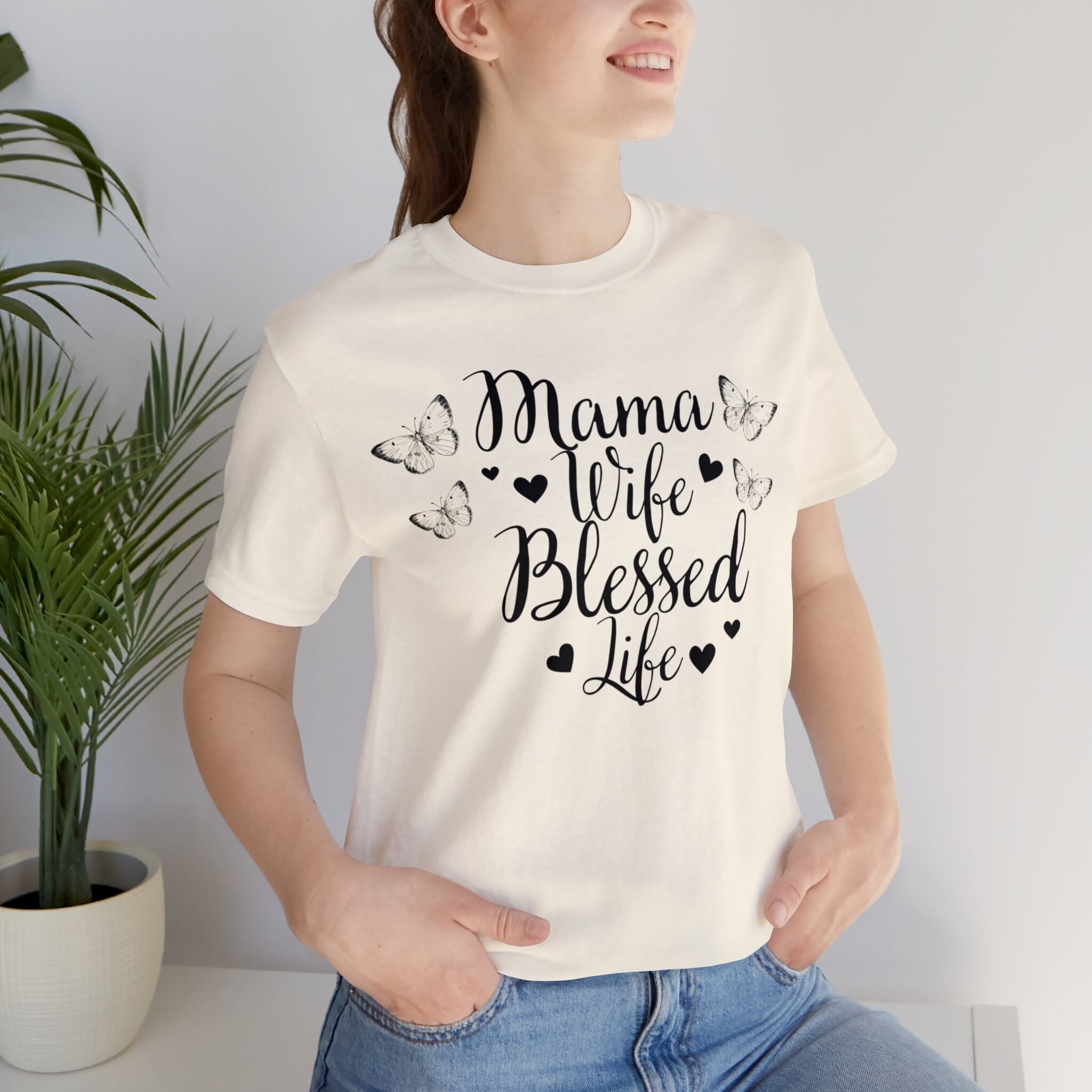Mama Wife Blessed Life Tee, Mom Life Tees, Supermom Tee, Gift for Mom ...
