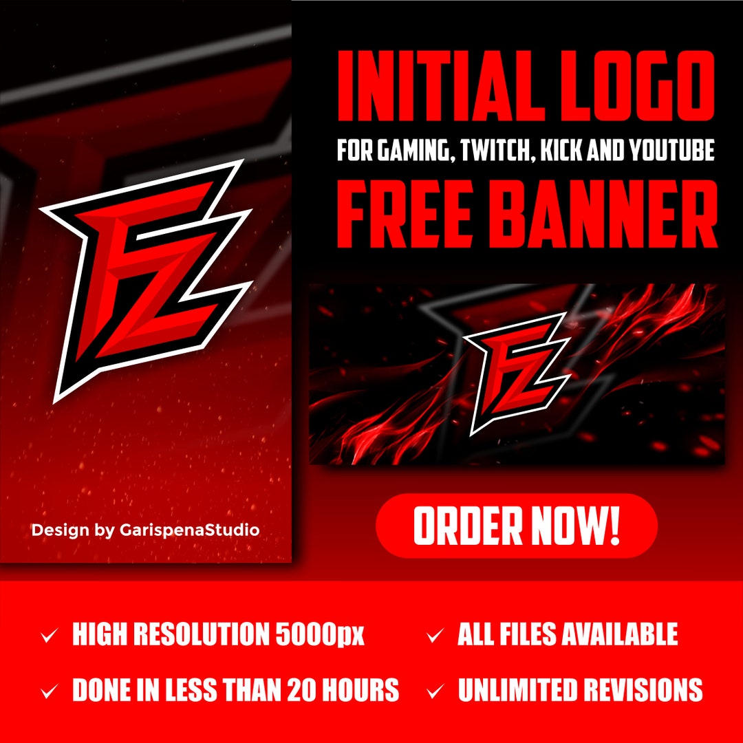 I Will Design Initial Logo for Your Kick, Youtube, Twitch and Gaming ...