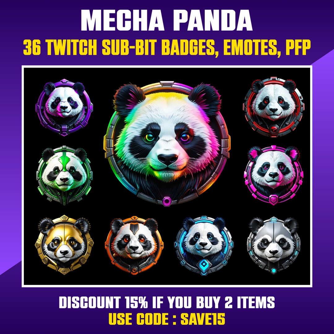 Twitch Badges, Panda Twitch Sub Badges, Bit Badges, Panda Emotes ...