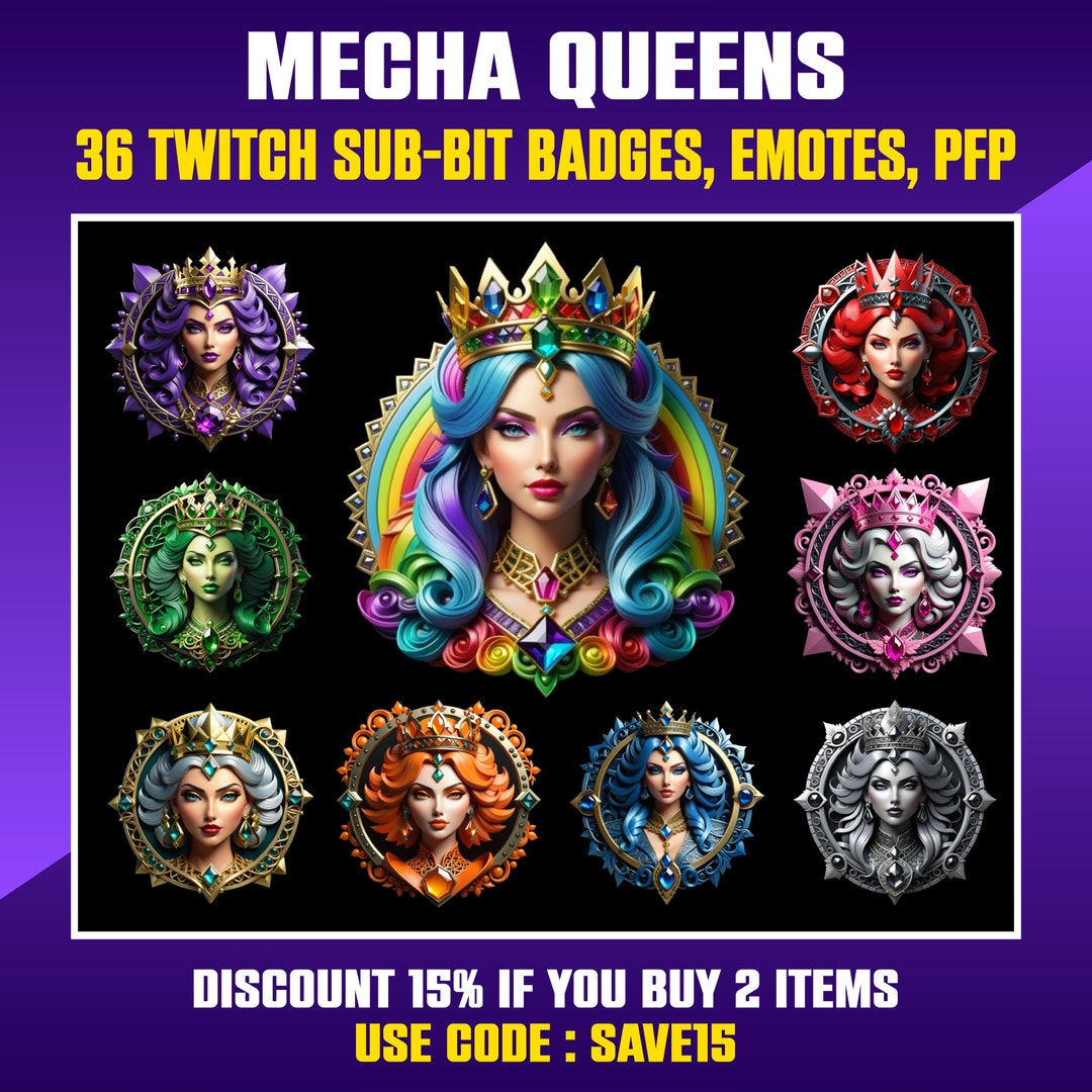 Twitch Badges, Queen Twitch Sub Badges, Bit Badges, Queen Emotes ...