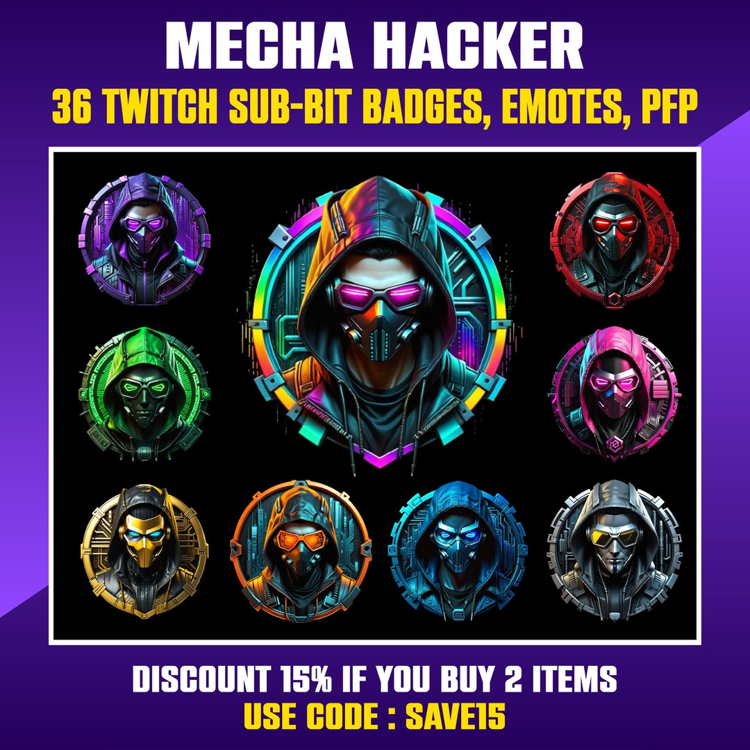 Twitch Badges, Hacker Twitch Sub Badges, Sub Bit Badges, Streamers ...
