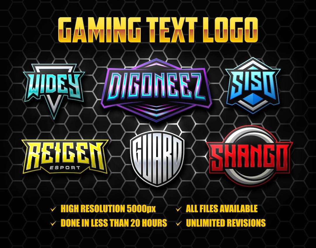 Custom Gaming Text Logo Design for Twitch, Youtube, and Esports - Etsy