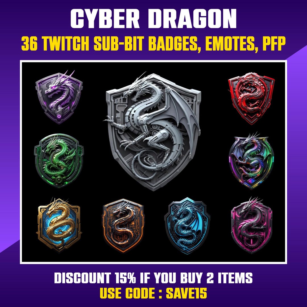 Dragon Twitch Sub Badges: Streamer Bit Badges (PNG Digital Download) - Etsy