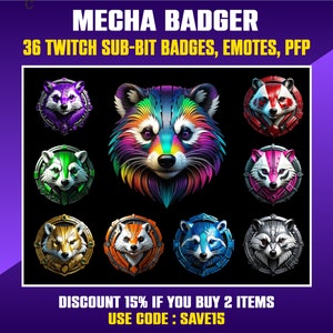 Twitch Badges, Badger Twitch Sub Badges, Bit Badges, Badger Emotes ...