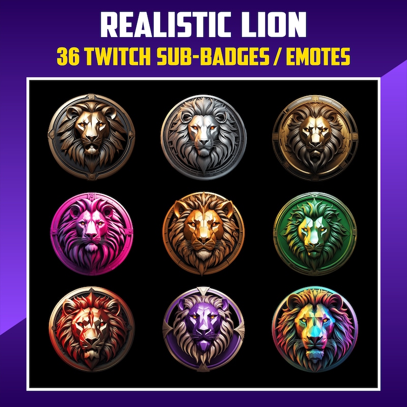Lion Sub Badges for Kick - Etsy UK