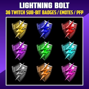 Lightning Bolt Twitch Sub Badges, Streamers, Kick, Vtuber, Avatars ...