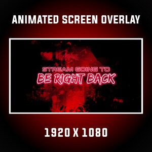 Red Animated Twitch Overlay: Neon Stream Screens (digital Download) - Etsy