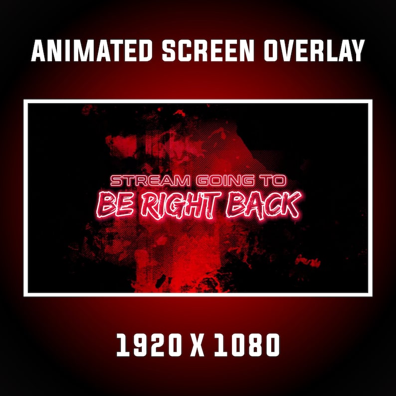 Red Animated Twitch Overlay: Neon Stream Screens (digital Download) - Etsy
