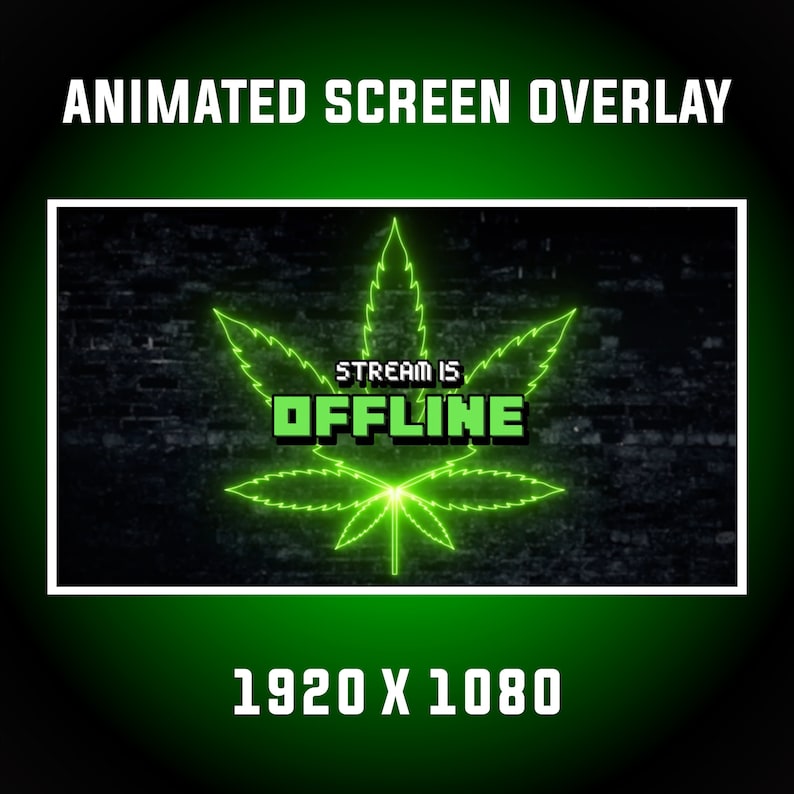 Weed Leaf Animated Twitch Stream Overlay (digital Download) - Etsy