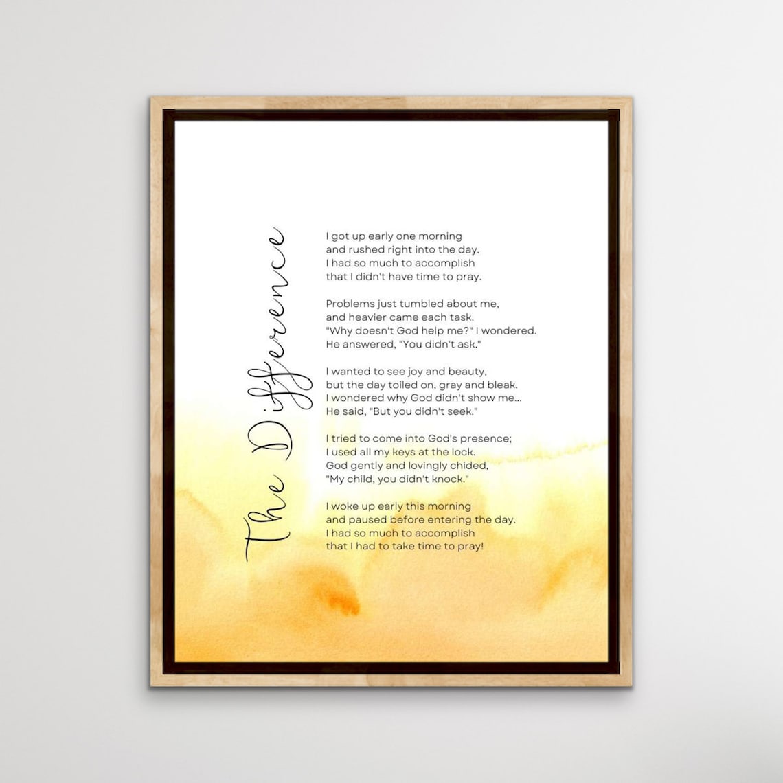 The Difference Poem (digital Download) - Religious Prayer Reminder ...