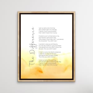 The Difference Poem (digital Download) - Religious Prayer Reminder ...